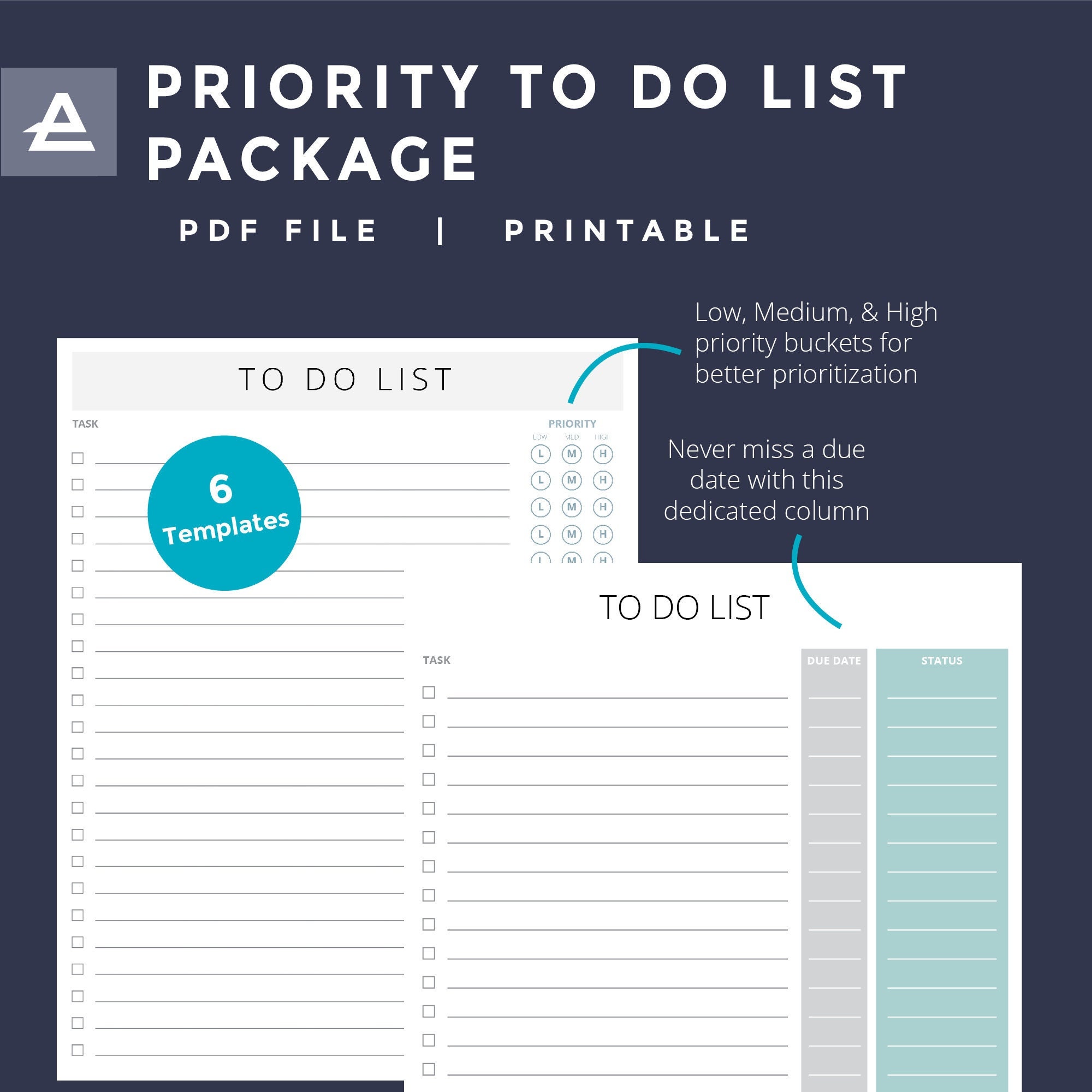 Priority to Do List Printable, Low Medium High Priority Tasks ...