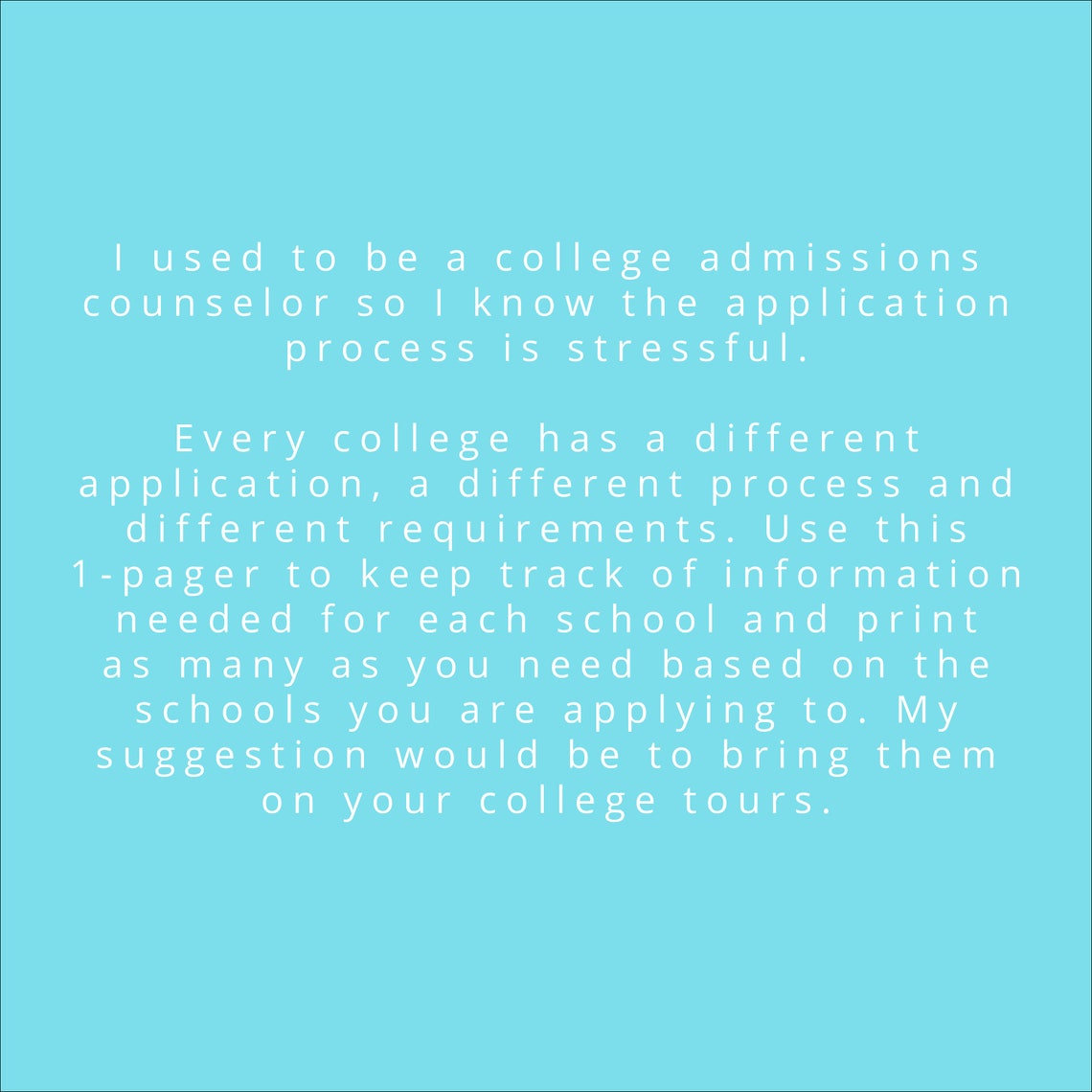 College Application Info Organizer Printable | Written by an Admissions ...