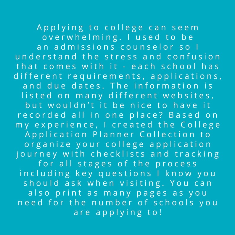 Ultimate College Application Planner Printable, Written by an ...