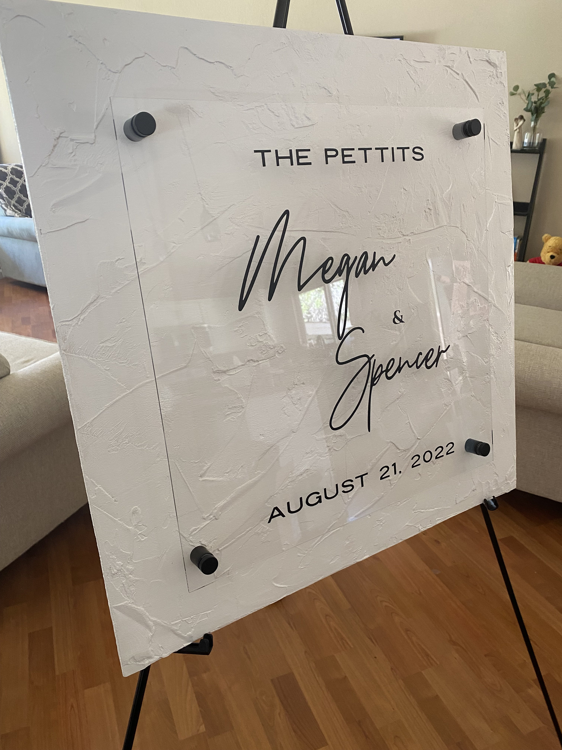 Textured Sign Acrylic Wedding Sign Minimalist Wedding Sign Textured ...