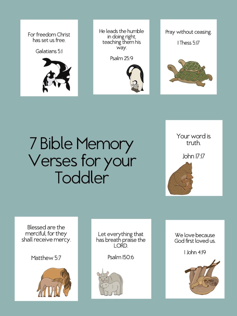 Printable Bible Memory Verses for Your Toddler - Etsy
