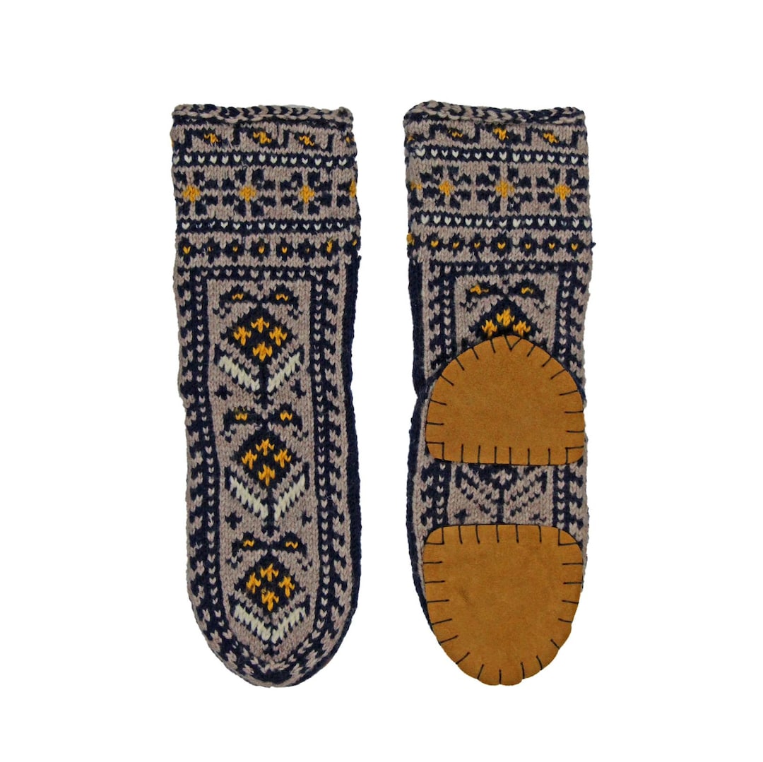 Women's Mukluk Style Slippers for SMALL Sized Calves. Boho Fair Isle ...