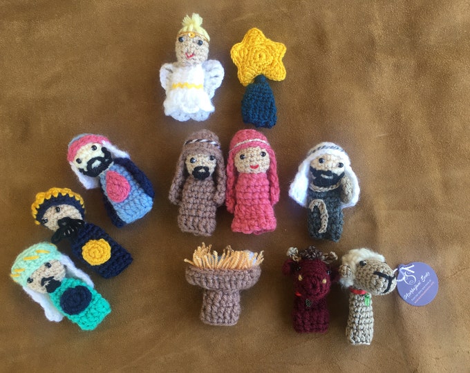 Nativity Finger Puppet Set. Set of 11 Crocheted Puppets, Christmas ...