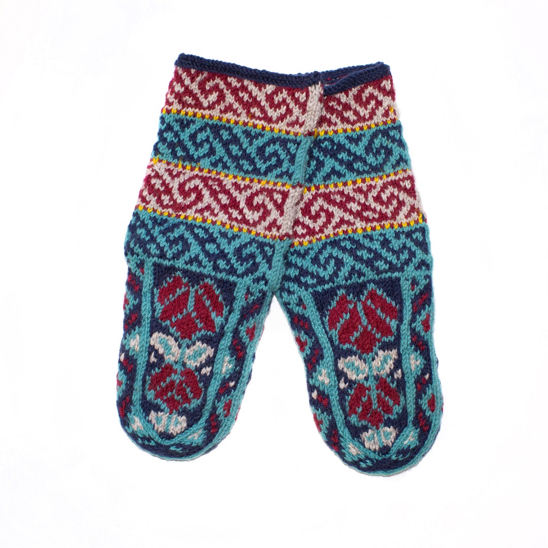 Women's Navy and Maroon Mukluk Long Slippers WITHOUT Suede Soles. for ...