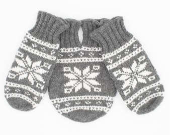 Smittens Nonwool, Red & White, Couple's Gloves Mittens Knitted ...