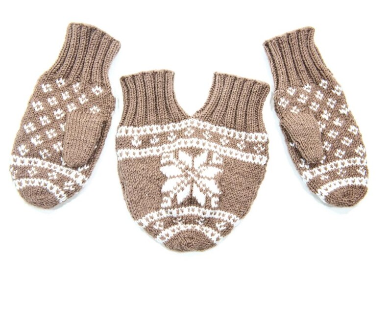 Smittens Mittens Gray, Black or Beige Knit Couple's Gloves, Unique ...