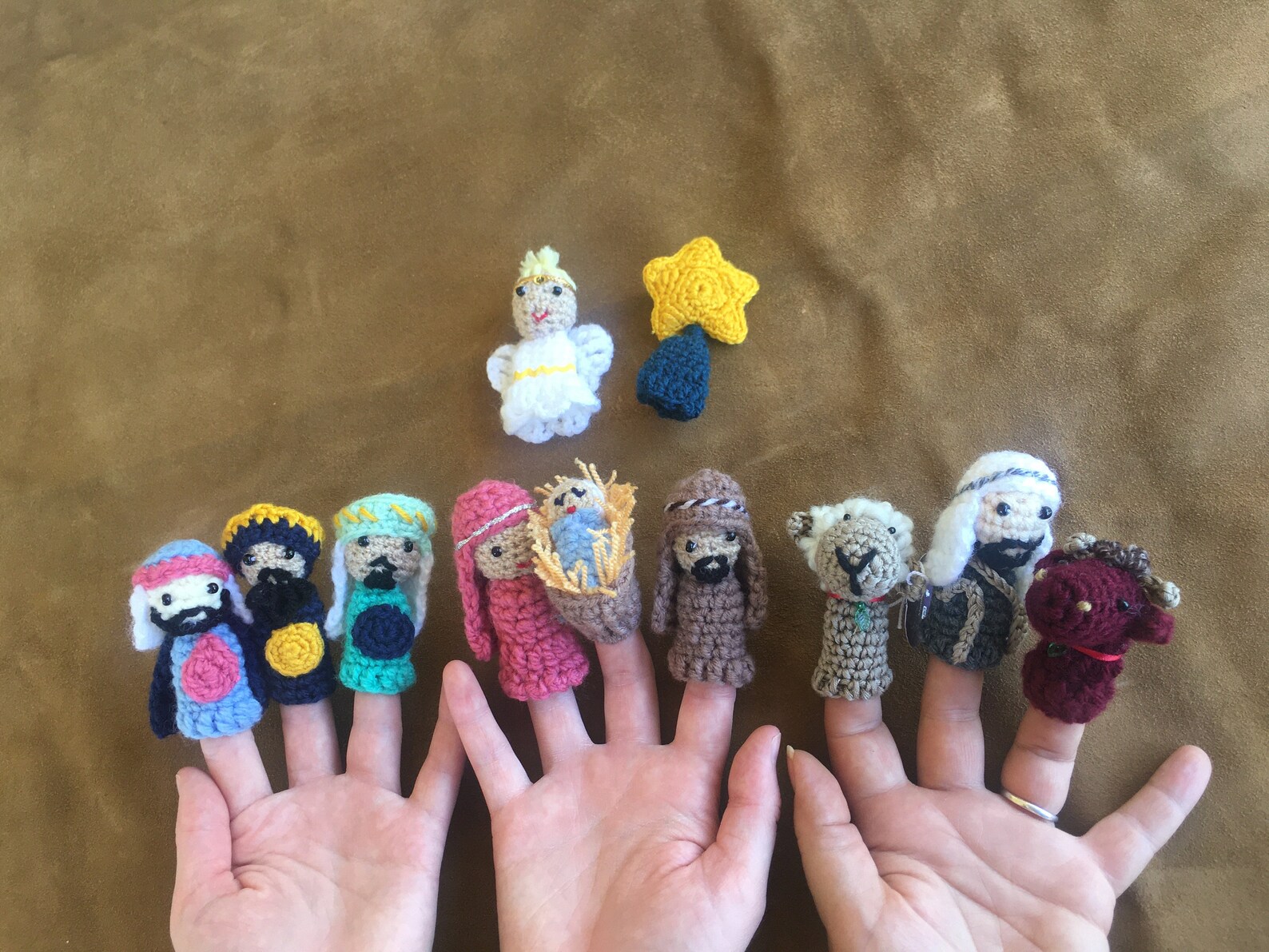 Nativity Finger Puppet Set. Set of 11 Crocheted Puppets, Christmas ...