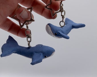 Blue Whale Keychain Polymer Clay Handmade - Etsy