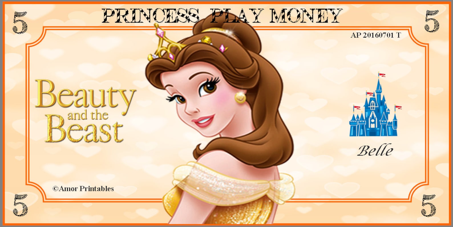 Disney Princess Play Money Party Printables Printable | Etsy