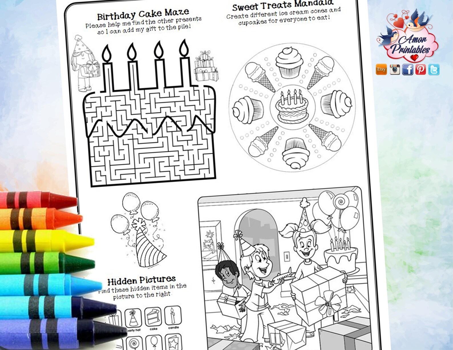 Birthday Activity Pages Birthday Coloring Pages Party Etsy birthday-activity-pages-birthday-coloring-pages-party-etsy