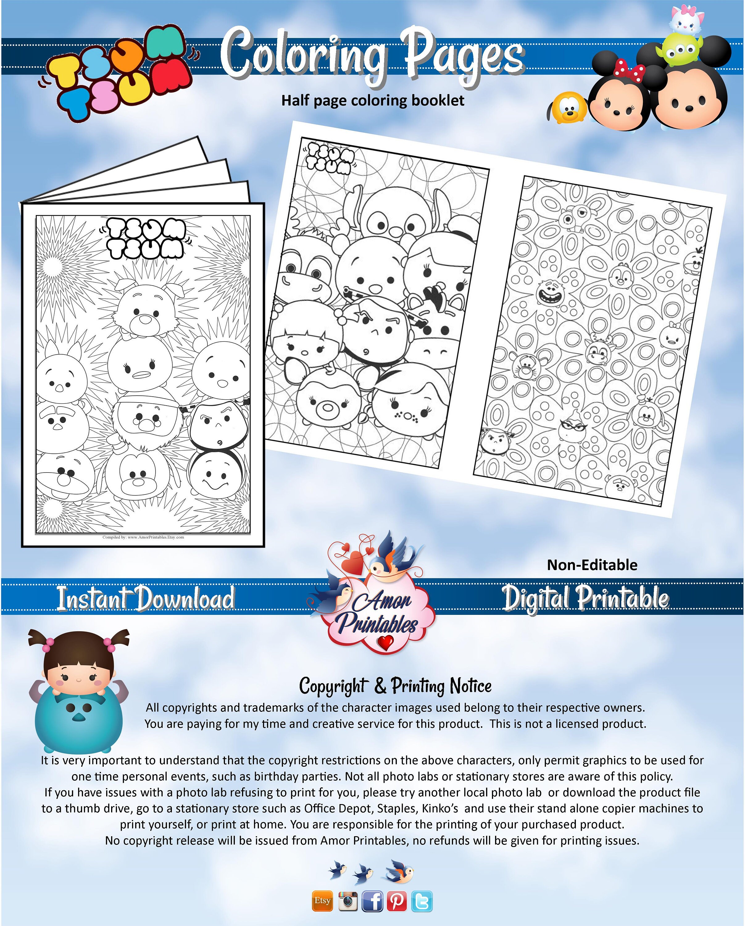 Tsum Tsum Coloring Pages