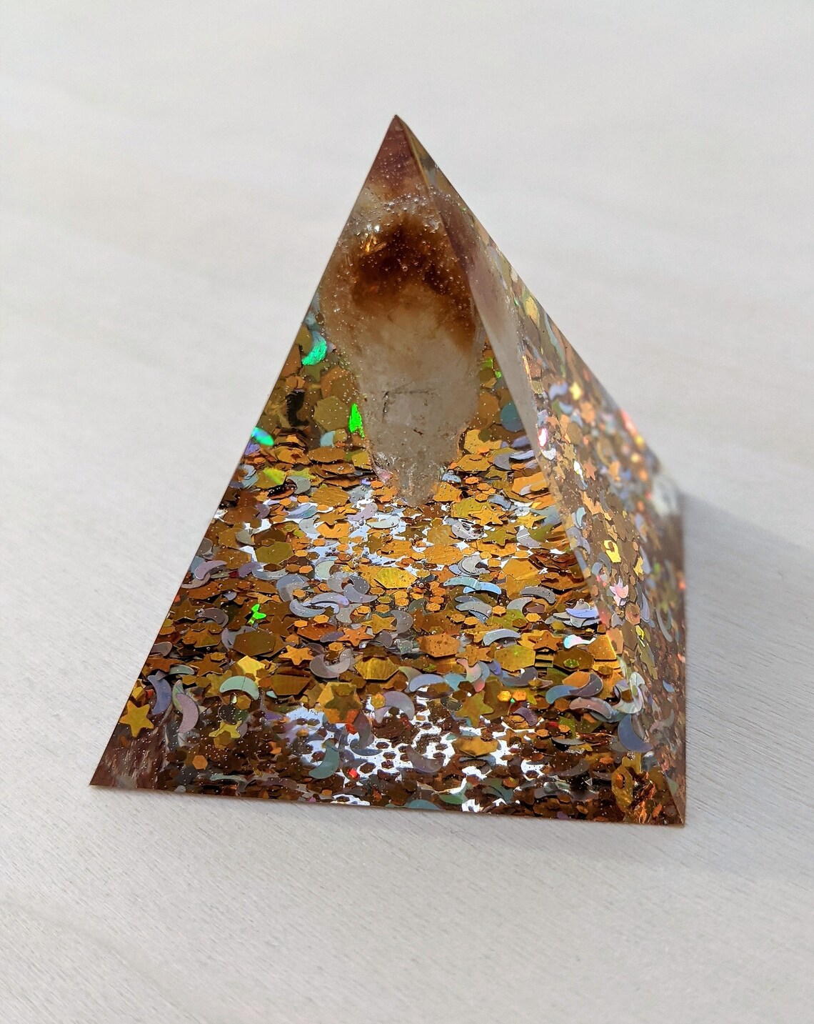 Citrine Pyramid, Small Citrine Pyramid, Citrine in Resin, Energy ...