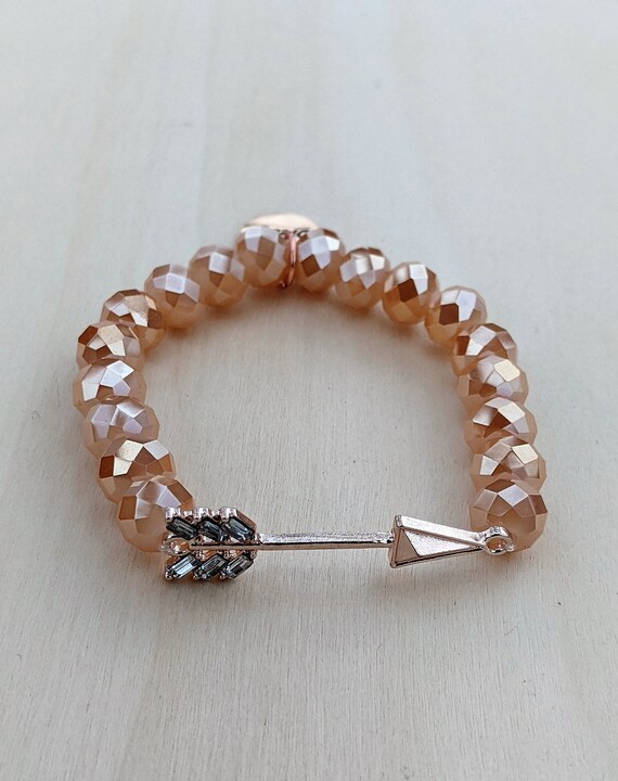 Rose Gold Arrow Bracelet Boho Jewelry Sparkly Arrow Crystal Boho Bracelet Dream Stretch Bracelet Stackable Crystal Bracelet Etsy