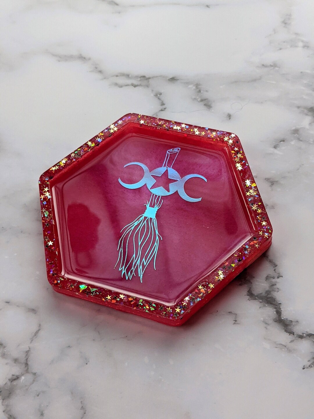 Wicca Trinket Tray, Triple Moon Goddess Ring Dish, Witchy Gift, Weed ...