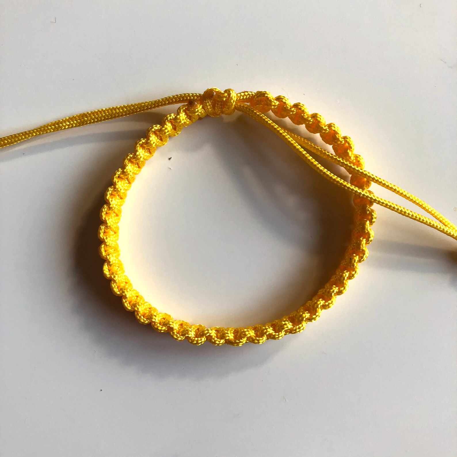 Bright Yellow Cord Bracelet Yellow String Bracelet Lucky | Etsy
