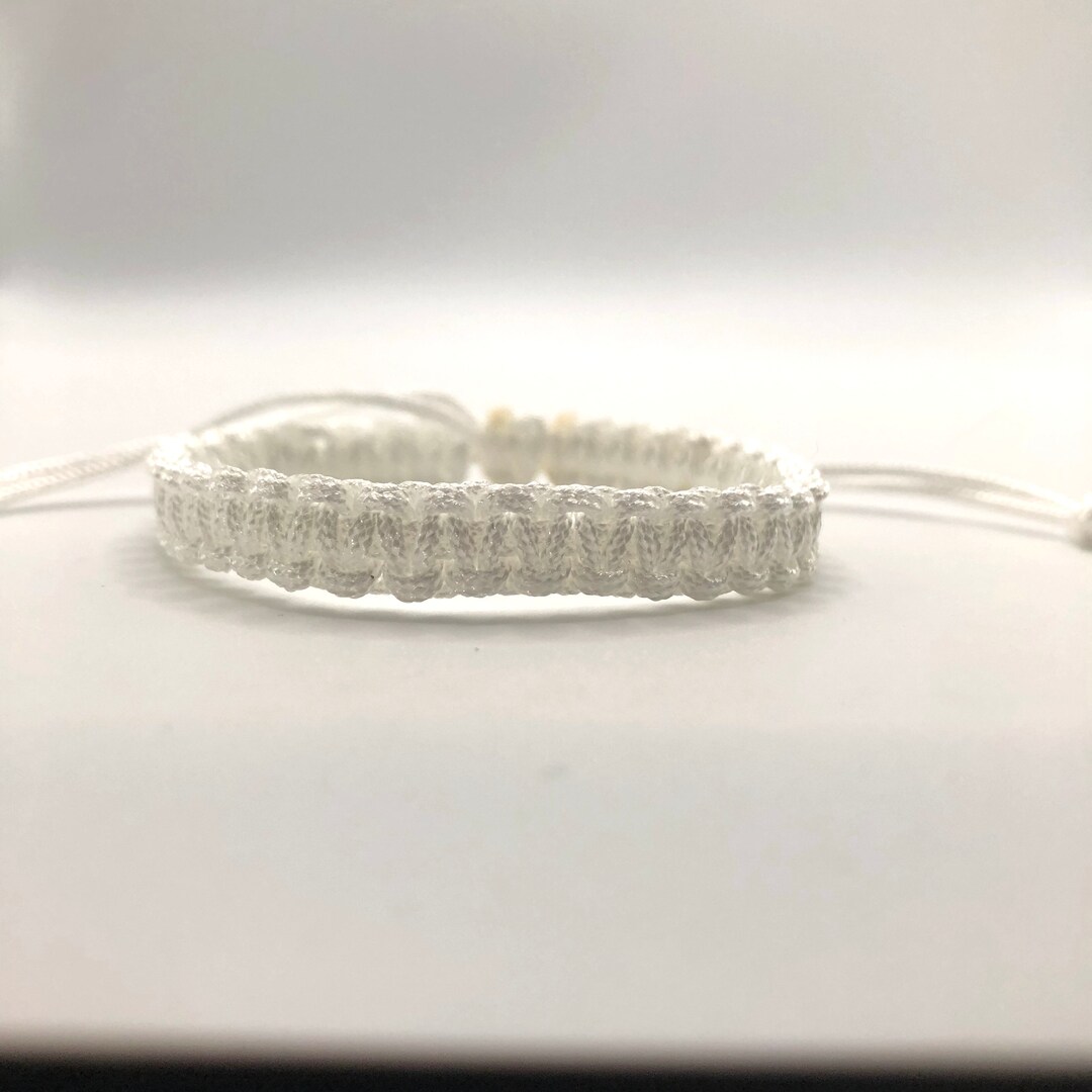 White Cord Bracelet, White String Bracelet, Lucky Bracelet, Braid ...