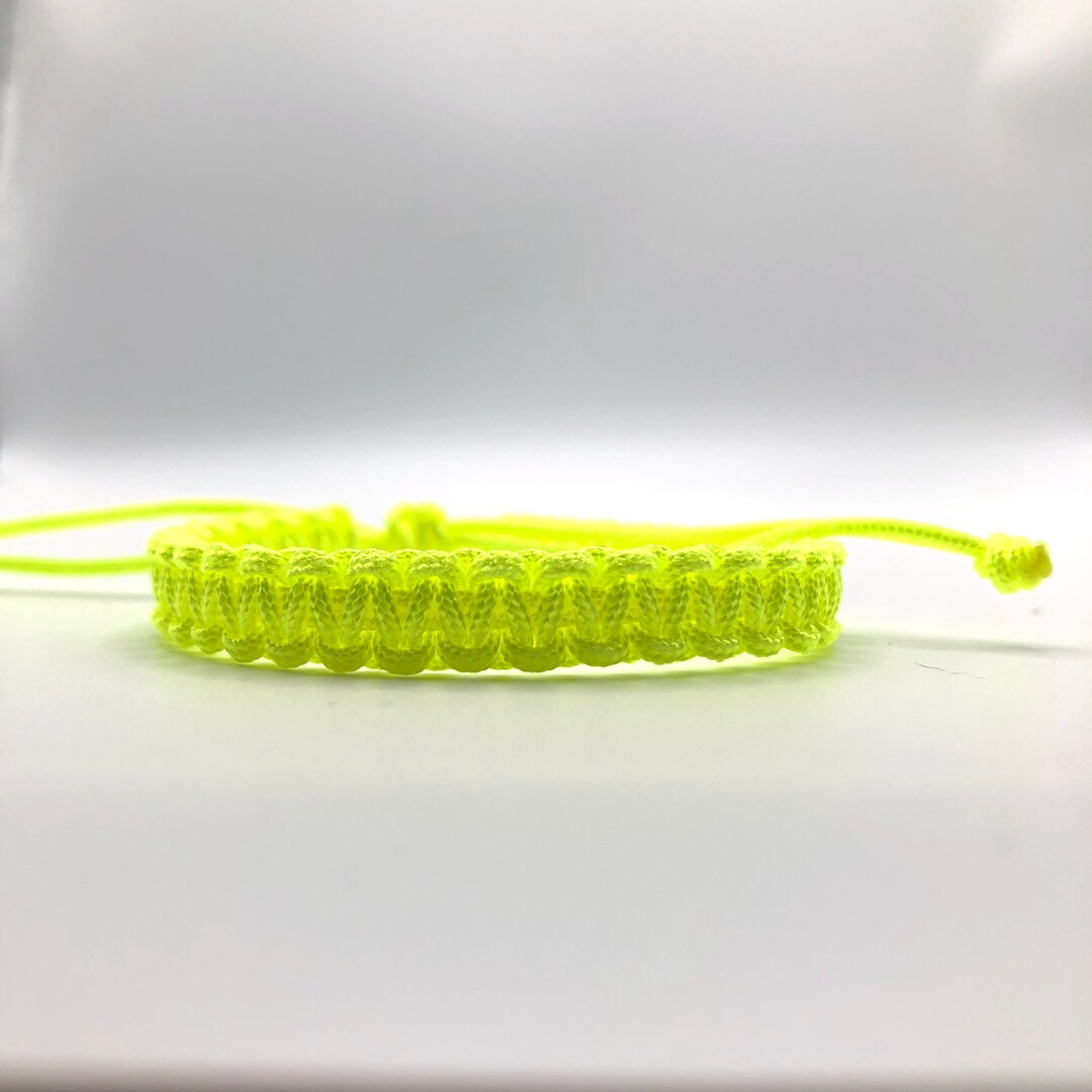 Neon Yellow Cord Bracelet, Neon String, Lucky Bracelet, Braid Bracelet ...