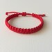 Red Cord Bracelet, Red String Bracelet, Red Lucky Bracelet, Braid ...