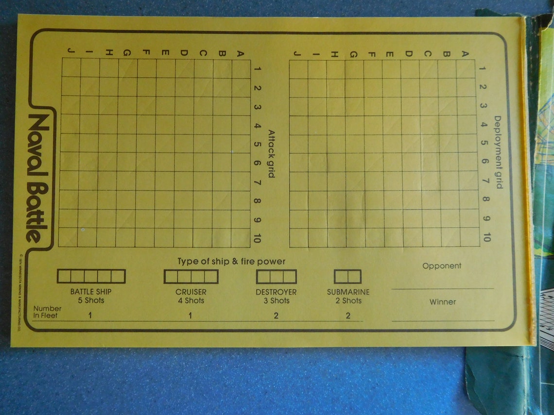 Vintage Naval Battle Paper Game for Travel and Leisure 1974 - Etsy