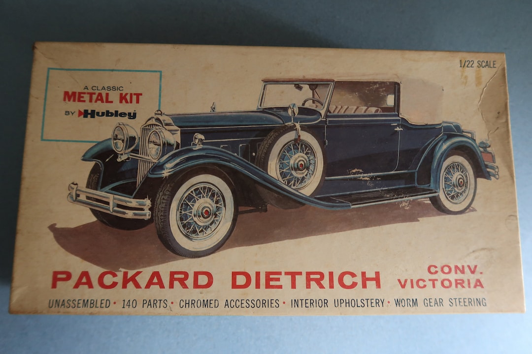 Vintage Metal Model Car Kit by Hubley Packard Dietrich Convertible ...