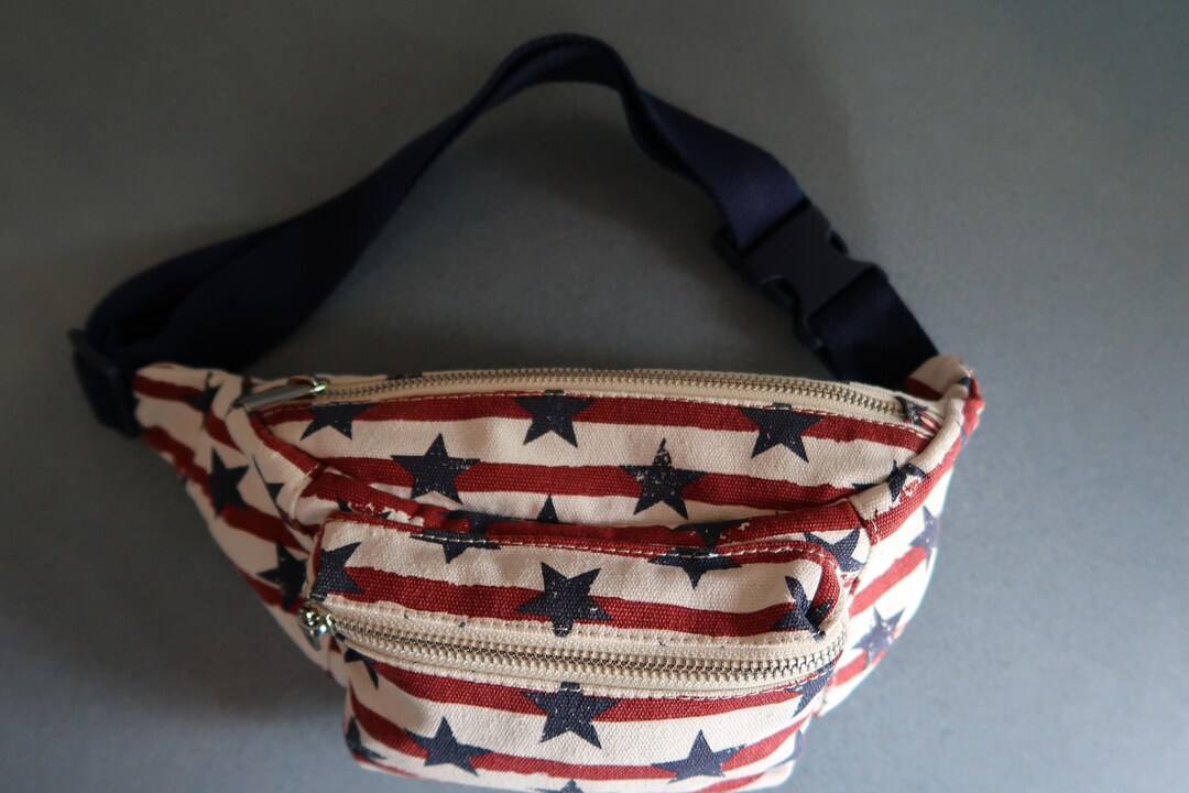Stars and Stripes American Fanny Pack With Adjustable Belt 32" - 46" in ...