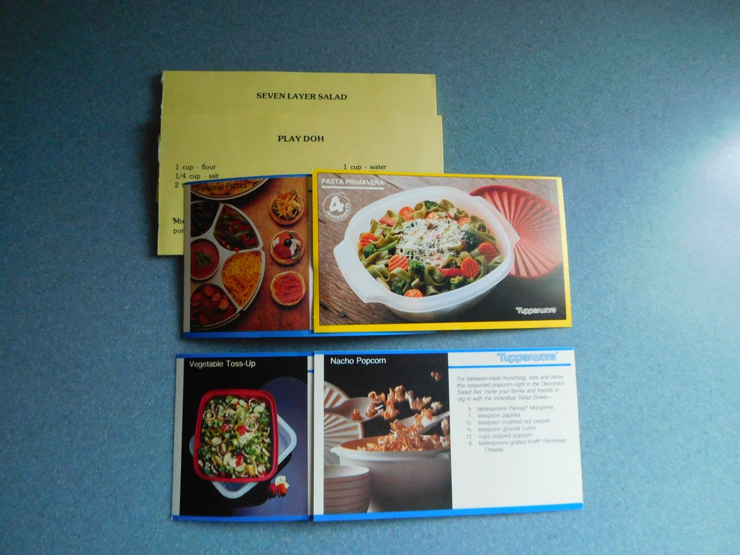 Vintage Tupperware Recipe Cards 4 On Cards, 2 On Paper Pasta Primavera ...