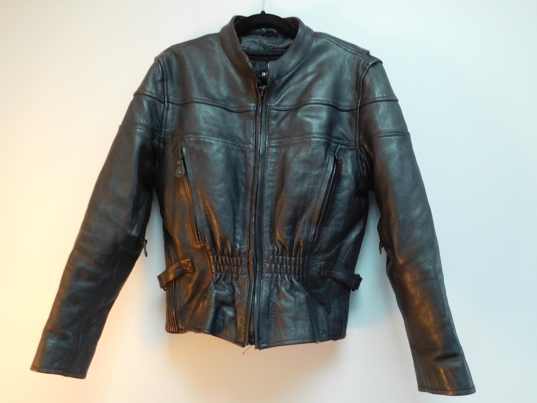 Vintage Leather King Motorcycle Jacket: Black Biker Jacket, Size XL - Etsy