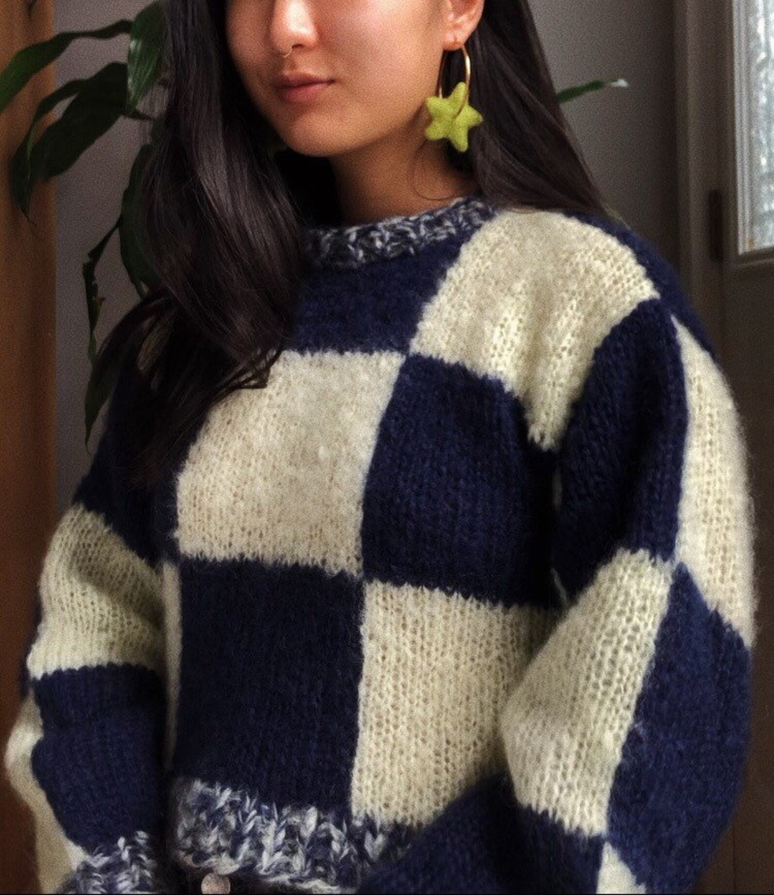 Jester Checkered Sweater PATTERN Intarsia Checkboard Cropped Sweater - Etsy