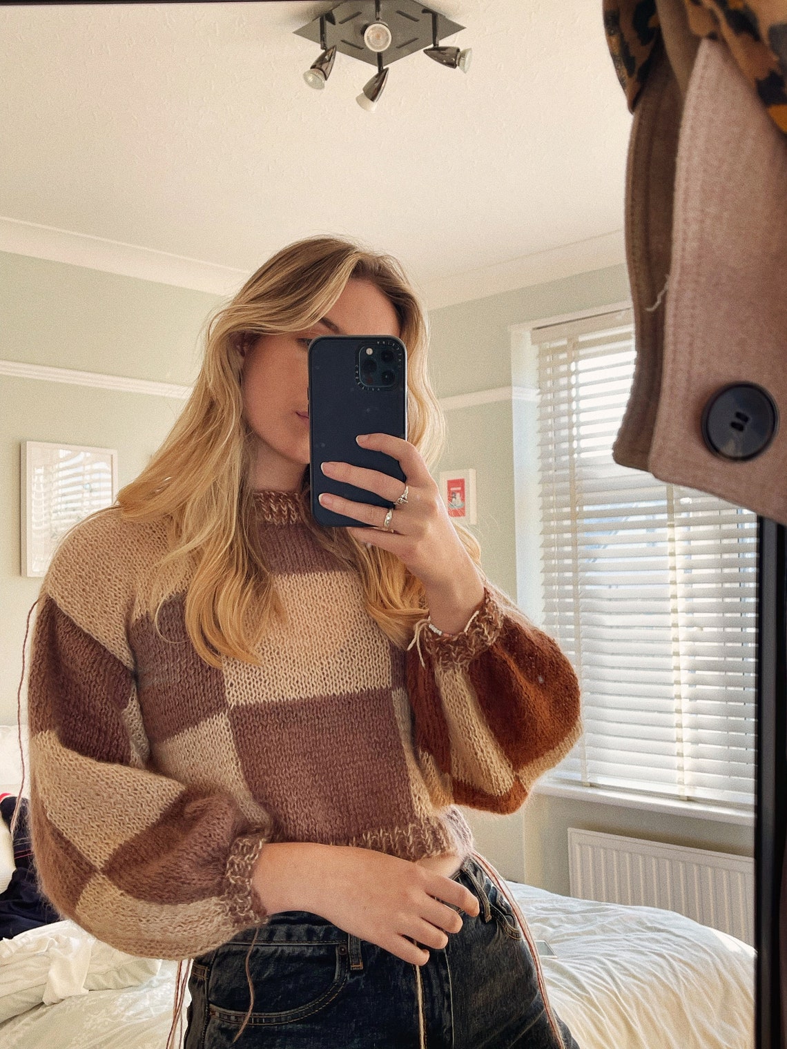 Jester Checkered Sweater PATTERN Intarsia Checkboard Cropped - Etsy