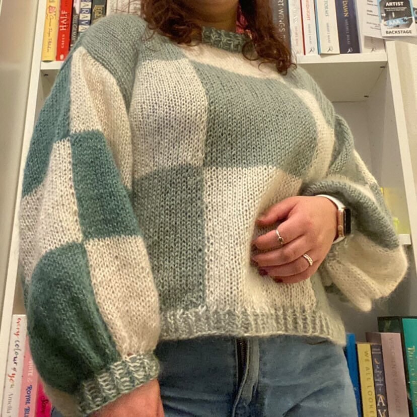 Jester Checkered Sweater PATTERN Intarsia Checkboard Cropped - Etsy