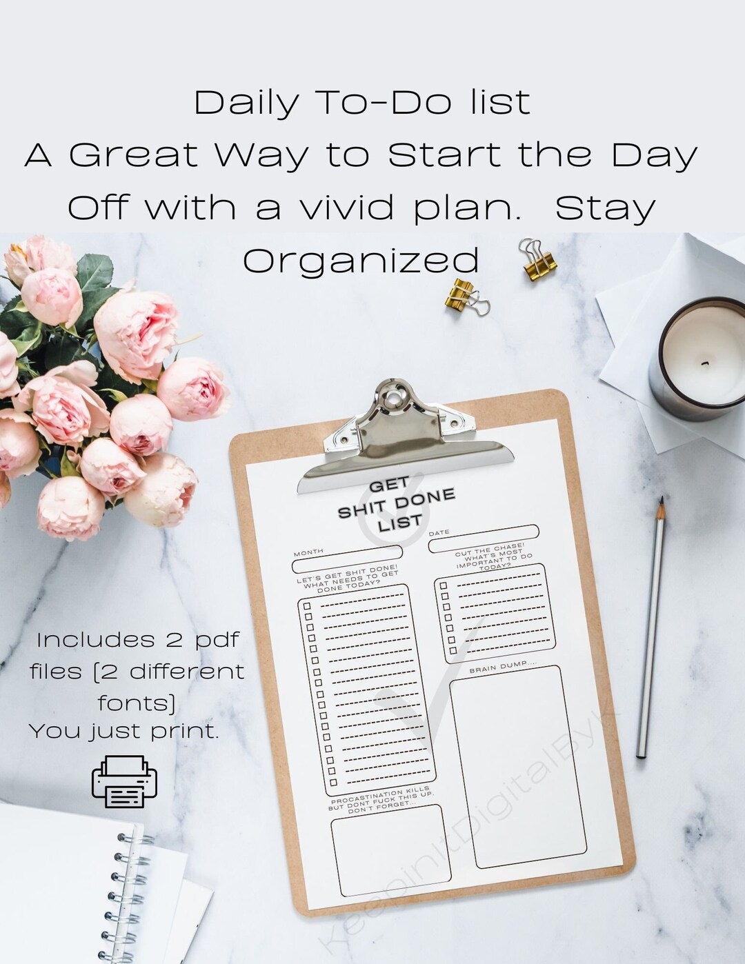 To Do List - Motivational Daily To-do List - PDF File for Daily Use - Etsy