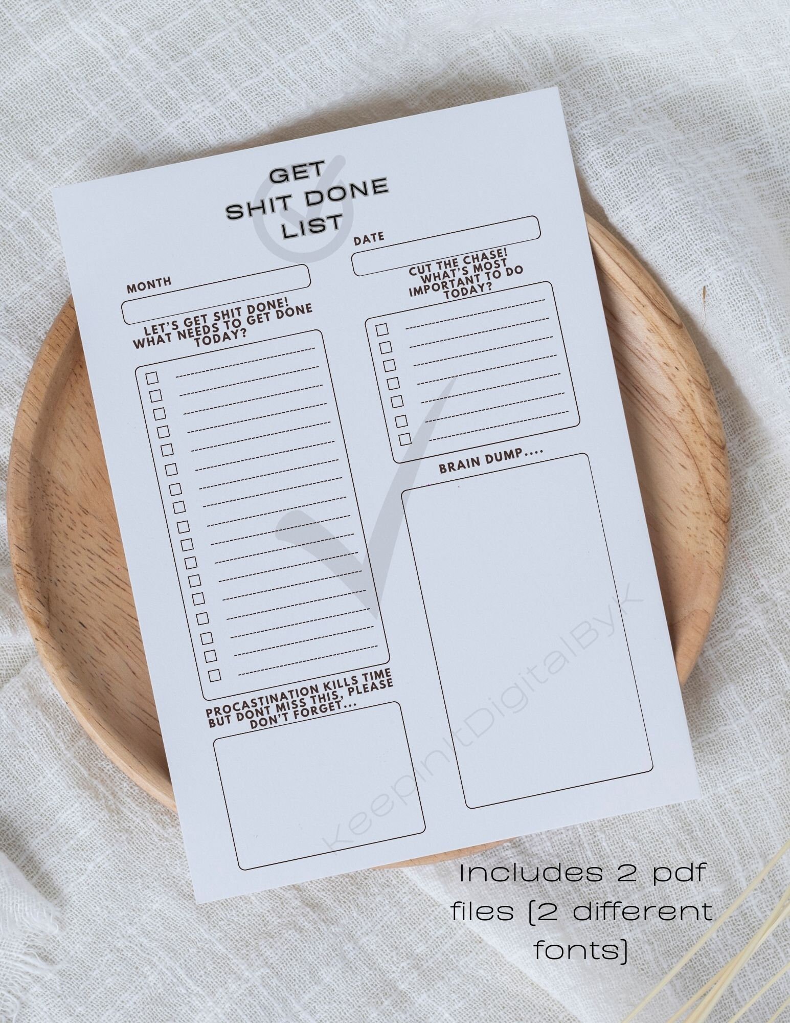 To Do List - Motivational Daily To-do List - PDF File for Daily Use - Etsy