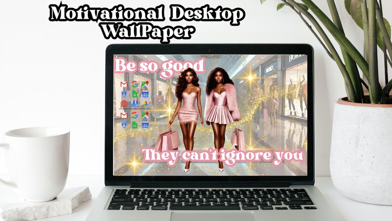 Boss Baddie Desktop Wallpaper L Motivational Wallpaper Art L Instant ...