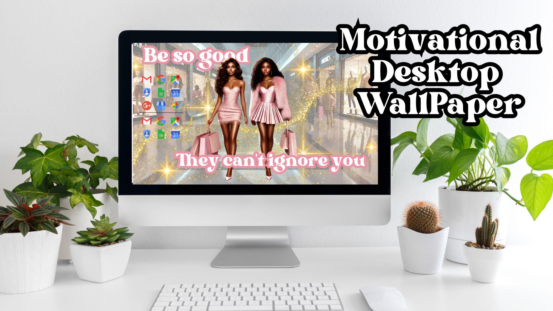 Boss Baddie Desktop Wallpaper L Motivational Wallpaper Art L Instant ...