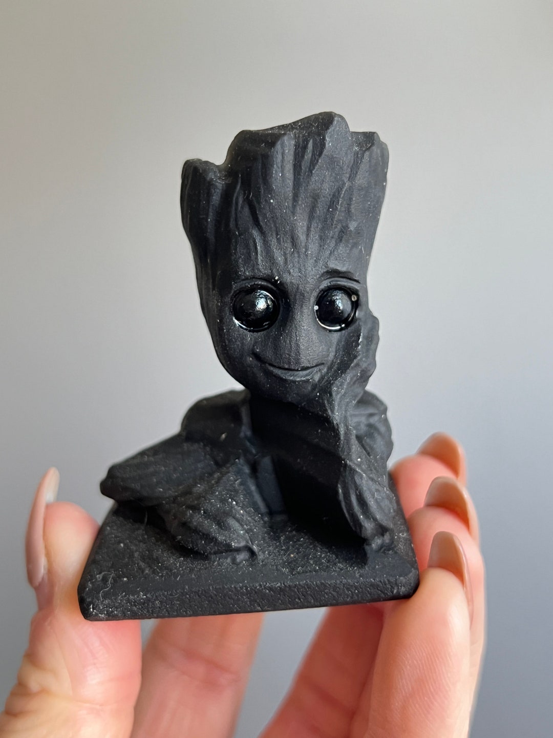 Carved Obsidian Groot, Guardians of the Galaxy Carving, Crystal Groot ...