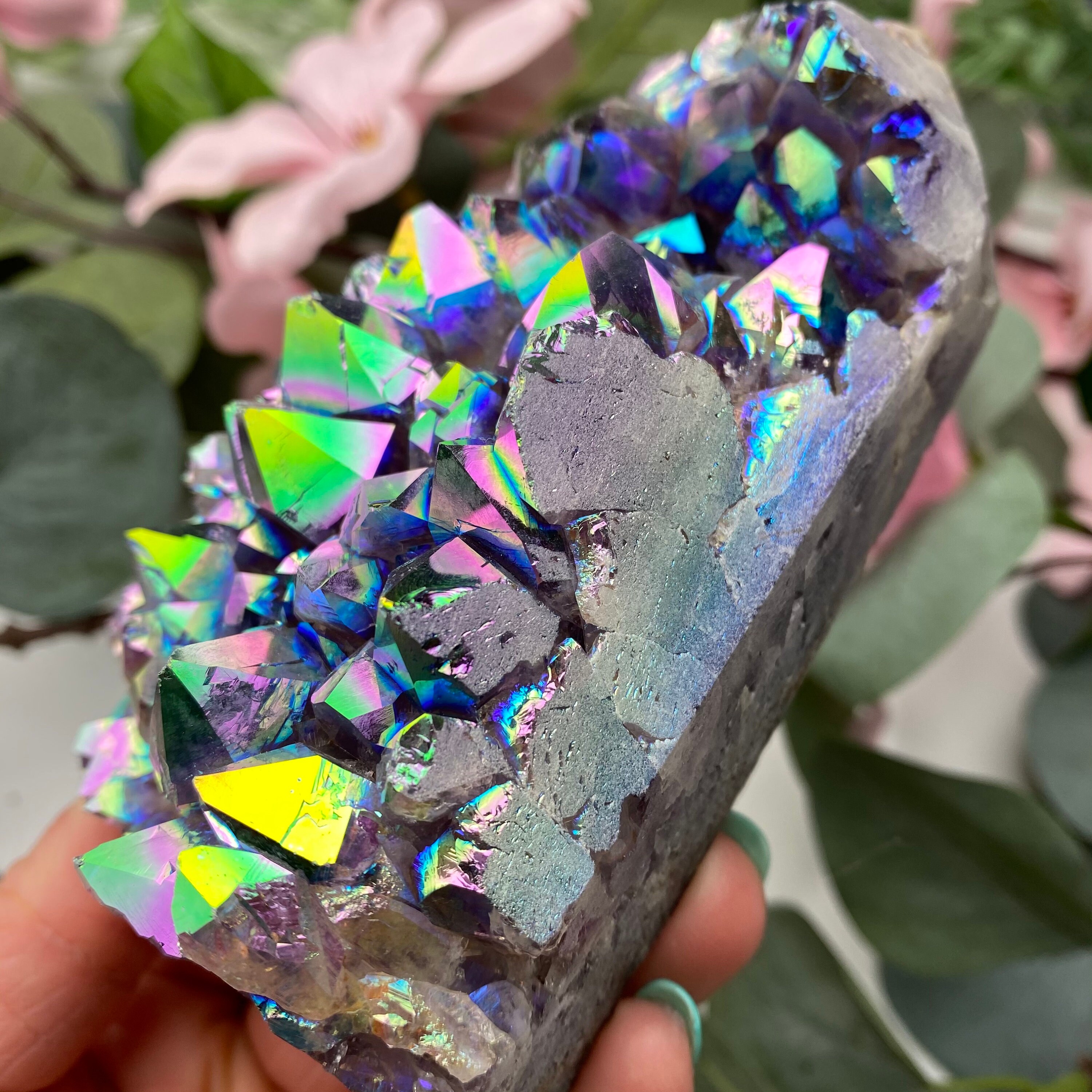 Pulido Angel Aura Amethyst Tower Crystal Cluster Self Standing - Etsy ...