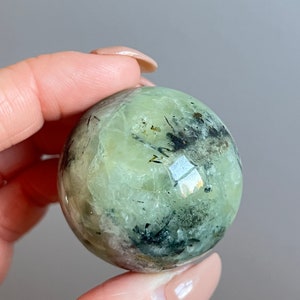 Prehnite Sphere, Green Crystal Sphere, Mineral, Gemstone, Polished ...