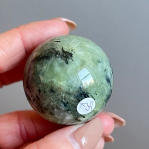 Prehnite Sphere, Green Crystal Sphere, Mineral, Gemstone, Polished ...