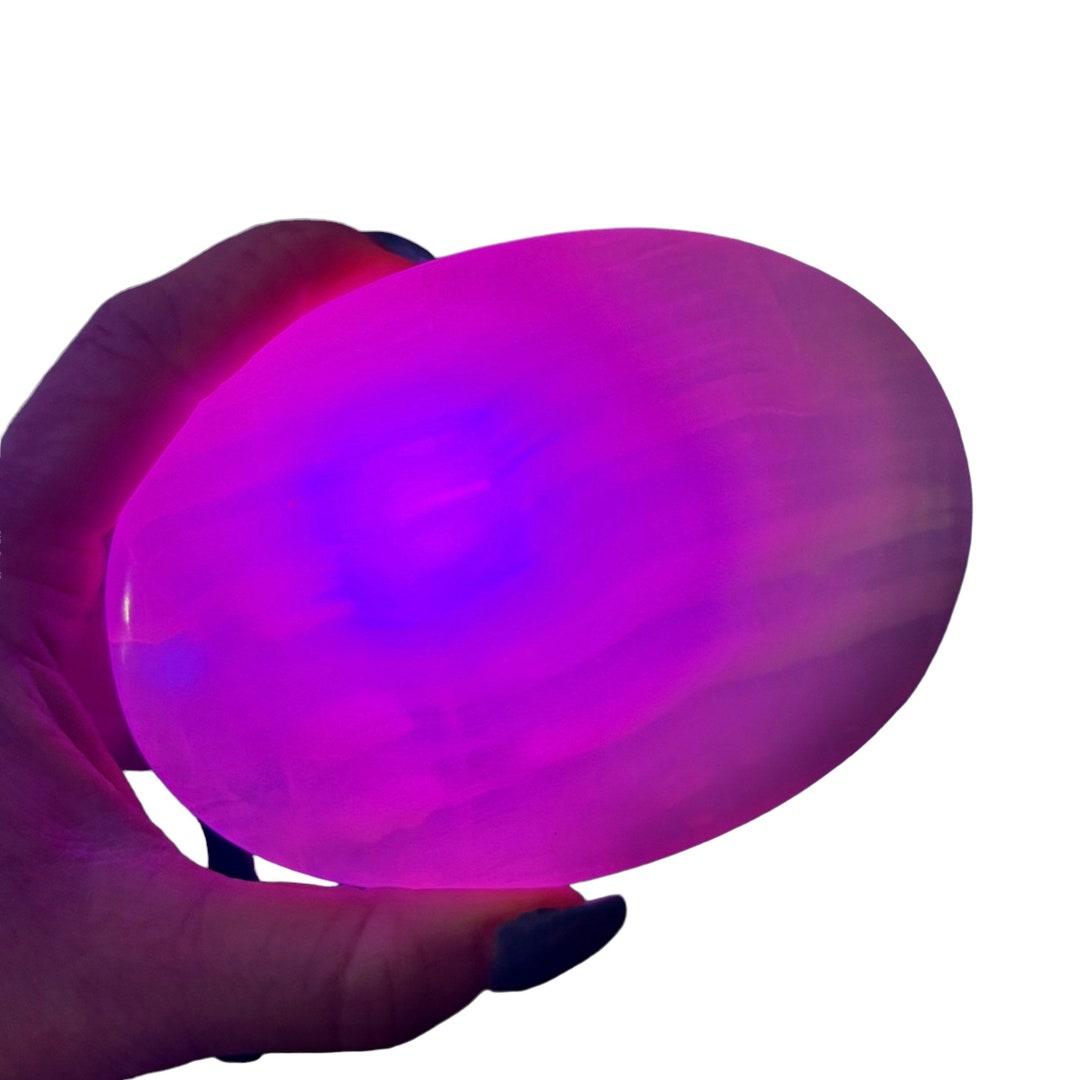 Pink Mangano Calcite Palm Stone Crystal Palm Stone UV - Etsy