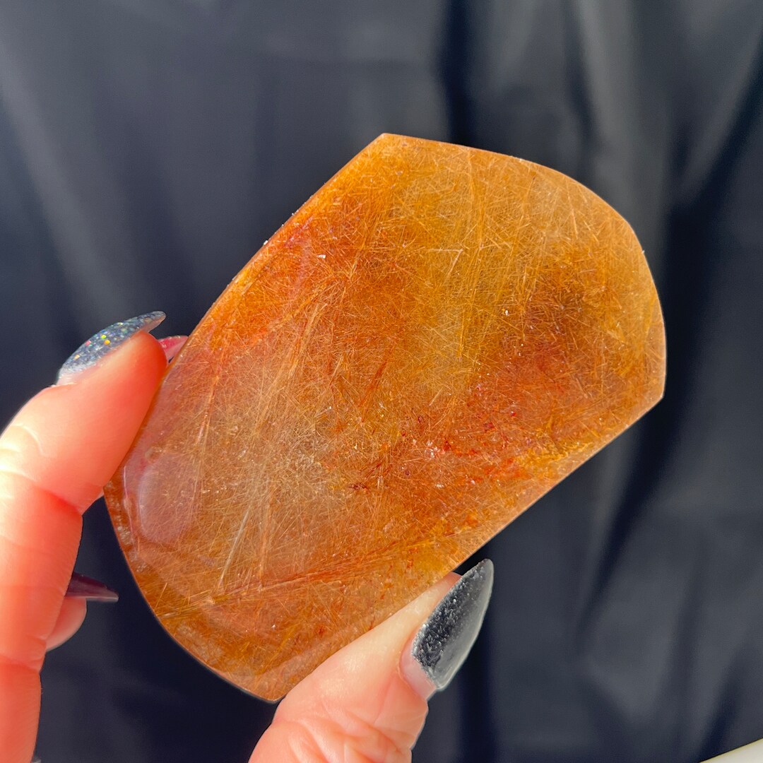 Golden Rutilated Quartz Freeform Shape Display Quartz Polished Quartz ...