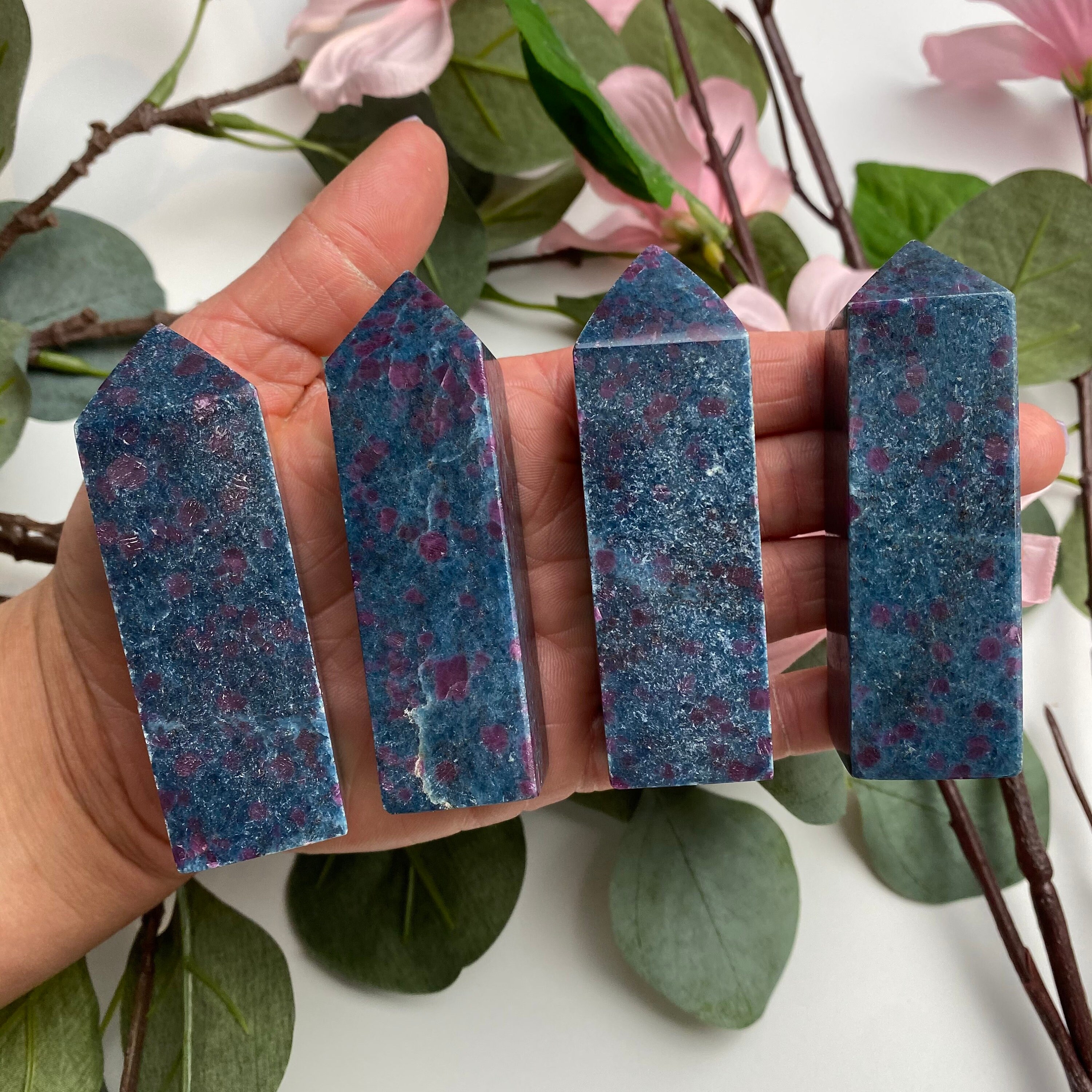 ONE Ruby in Kyanite Tower Polished Tower Crystal Tower Blue | Etsy