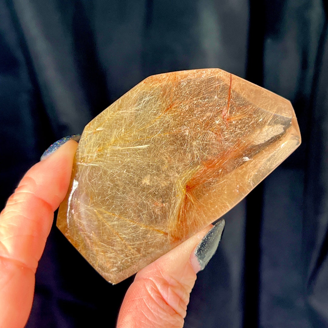 Golden Rutilated Quartz Freeform Shape Display Quartz Polished Quartz ...