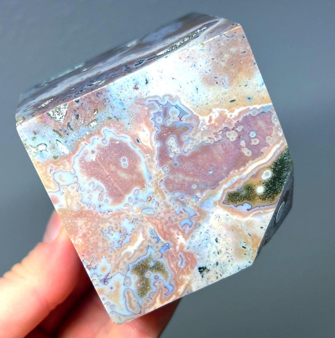 Pastel Ocean Jasper Cube, Sea Jasper Cube, Cloud OJ, Polished, Crystal ...