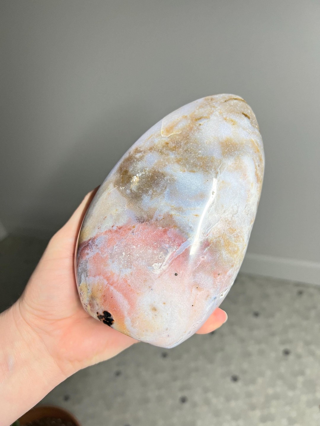 Pastel Ocean Jasper Freeform, Teal, Blue, Pink, OJ Self Standing ...
