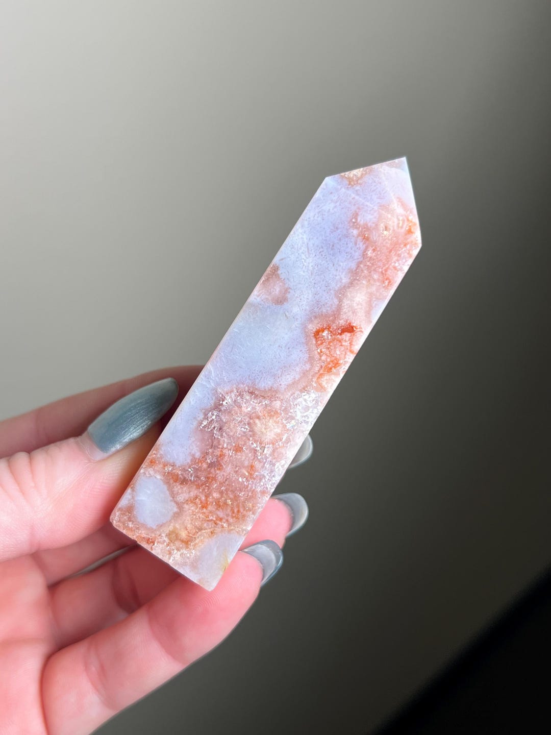 Druzy Pink Amethyst Tower, Pastel Flower Agate, Quartz Geode, Self ...