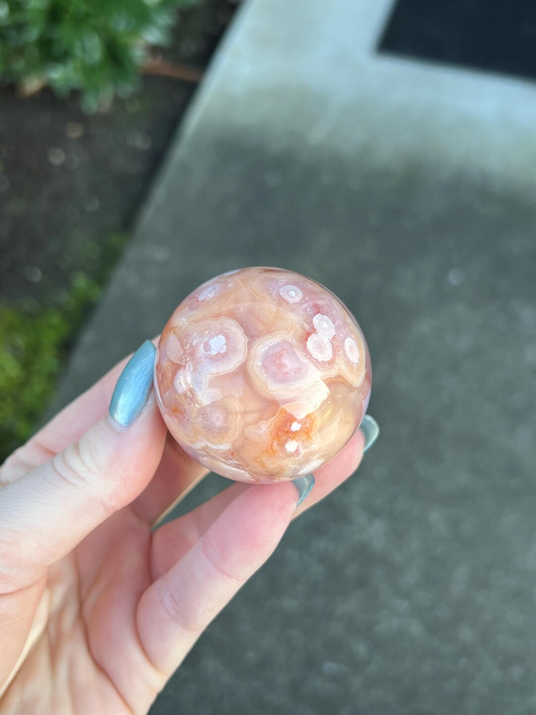 Flower Agate Carnelian Sphere, Pastel, Quartz, Minerals Gemstones ...