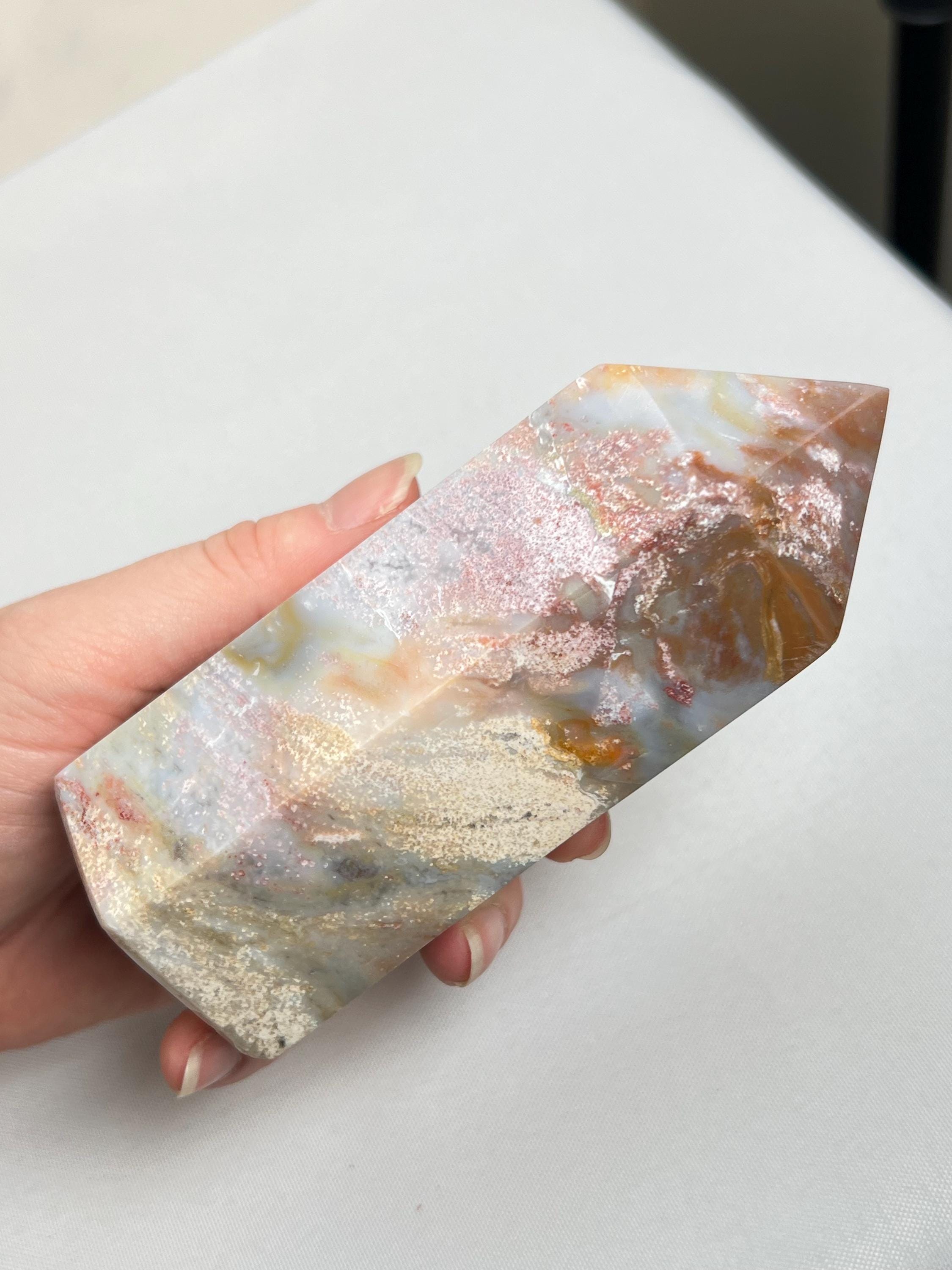 Pastel Ocean Jasper Tower, OJ Self Standing, Pastel Spirit Jasper ...