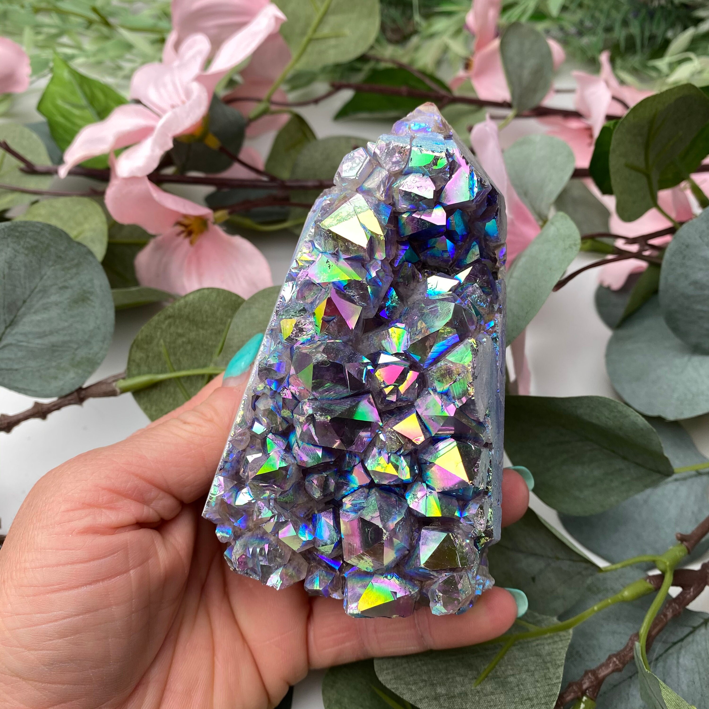 Pulido Angel Aura Amethyst Tower Crystal Cluster Self Standing - Etsy ...