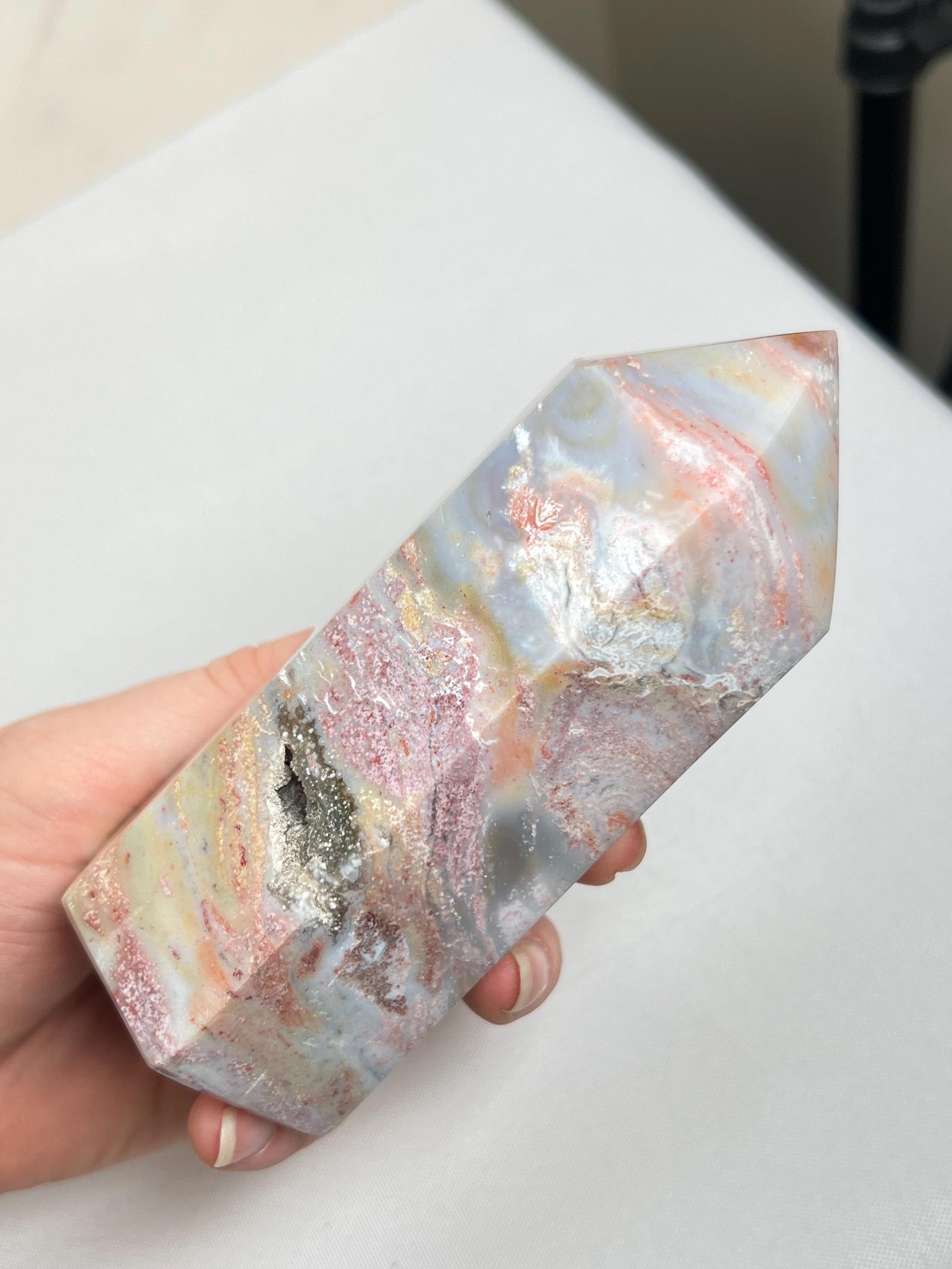 Pastel Ocean Jasper Tower, OJ Self Standing, Pastel Spirit Jasper ...