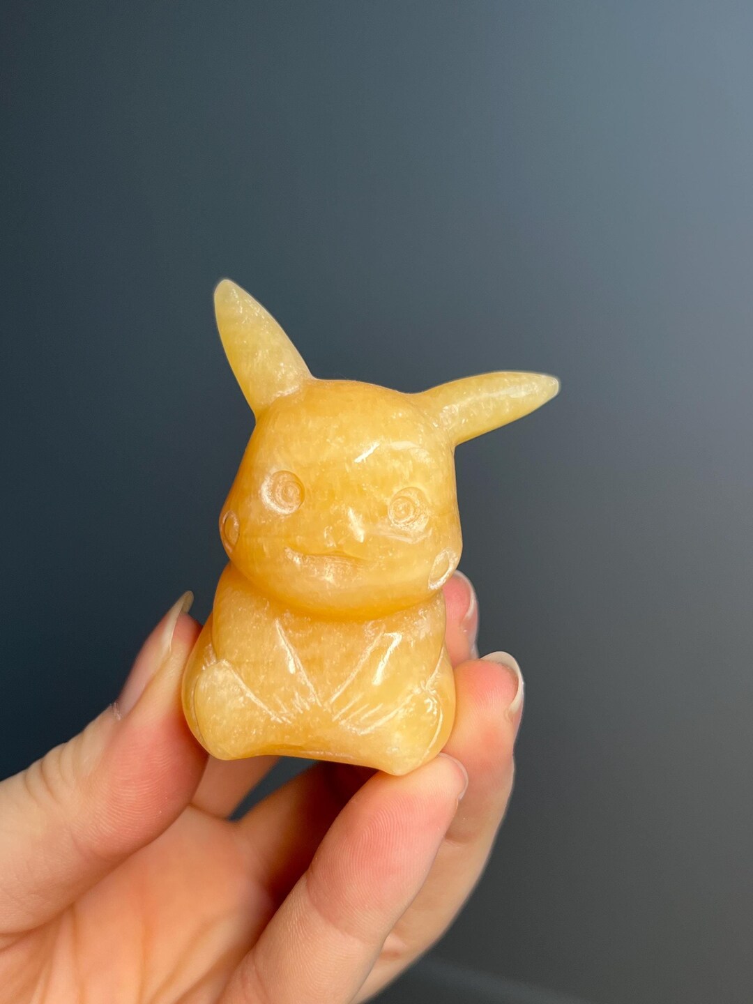 Crystal Pokémon Pikachu Carving, Orange Calcite, Gemstone, Mineral ...